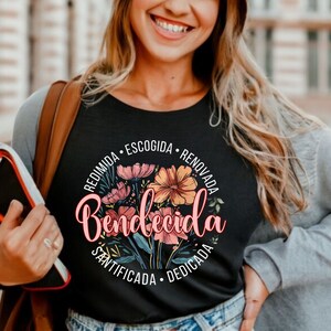 Bendecida Agradecida SVG PNG Spanish Sublimation Design Spring Faith ...