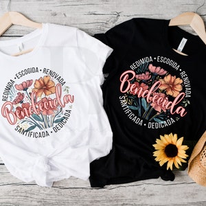 Bendecida Agradecida SVG PNG Spanish Sublimation Design Spring Faith ...