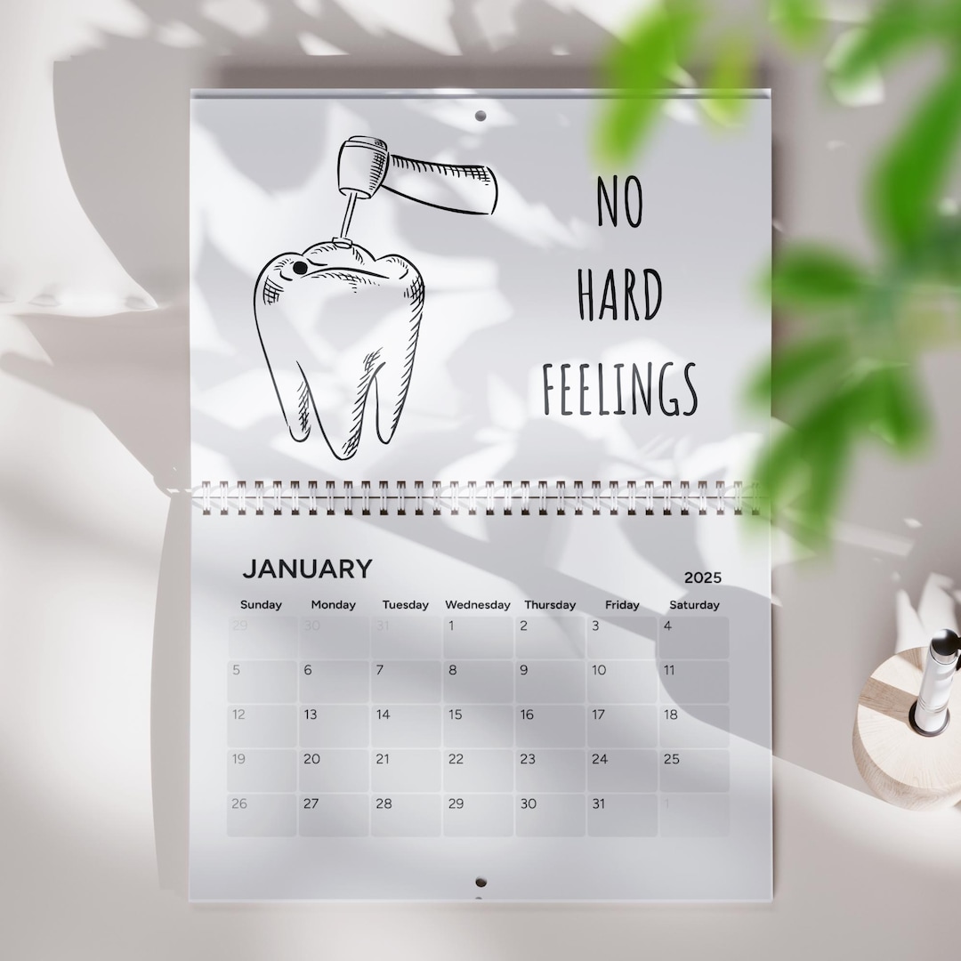 Personalized Funny Dental Office Wall Calendar 2025 Dentist Graduation ...