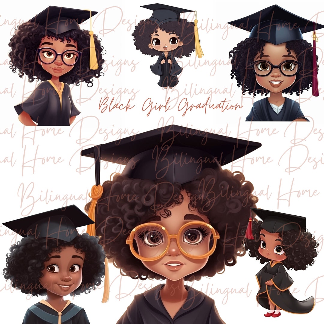Black Girl Grad Cap SVG PNG Pre-k Graduation Clipart Graduation ...