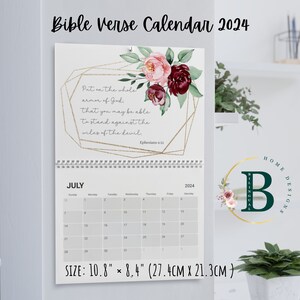 Personalized Bible Verse Calendar Flower Scripture Calendar Christian ...