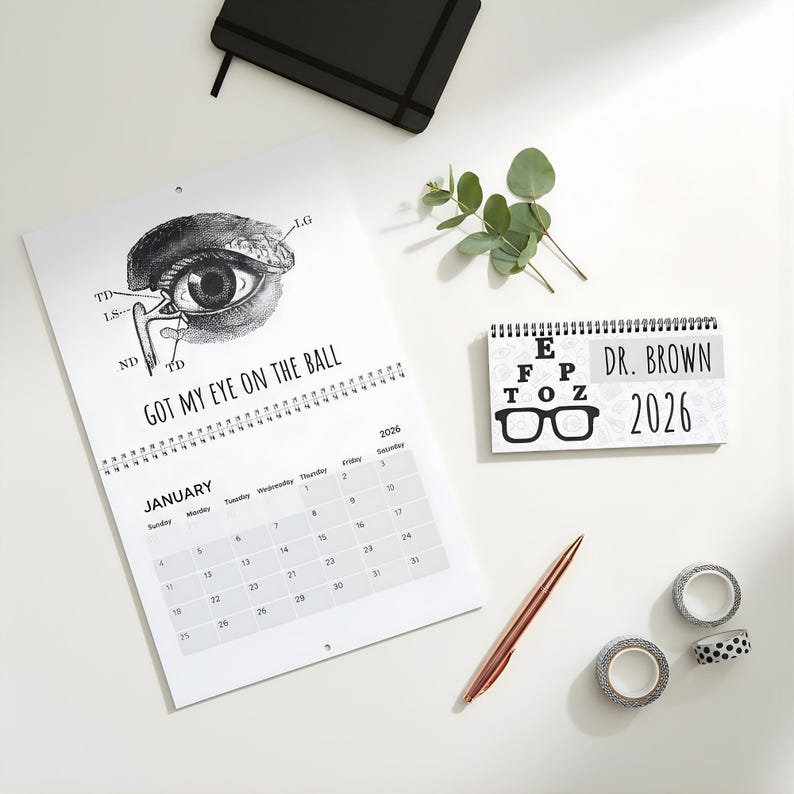 Personalized Optometrist Funny 2026 Wall Calendar Doctor Office Decor ...
