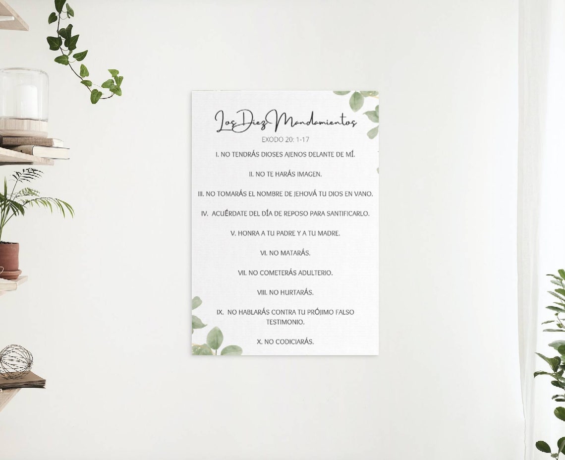 The 10 Commandments Spanish Los Diez Mandamientos - Etsy