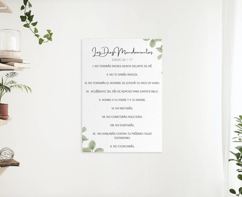 The 10 Commandments Spanish Los Diez Mandamientos - Etsy