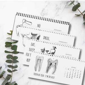 Personalized Funny Dental Office Wall Calendar 2025 Dentist Graduation ...
