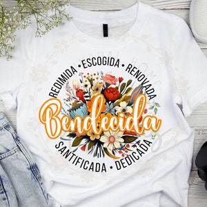 Bendecida Agradecida, Spanish Sublimation Design, Fall Faith Png ...