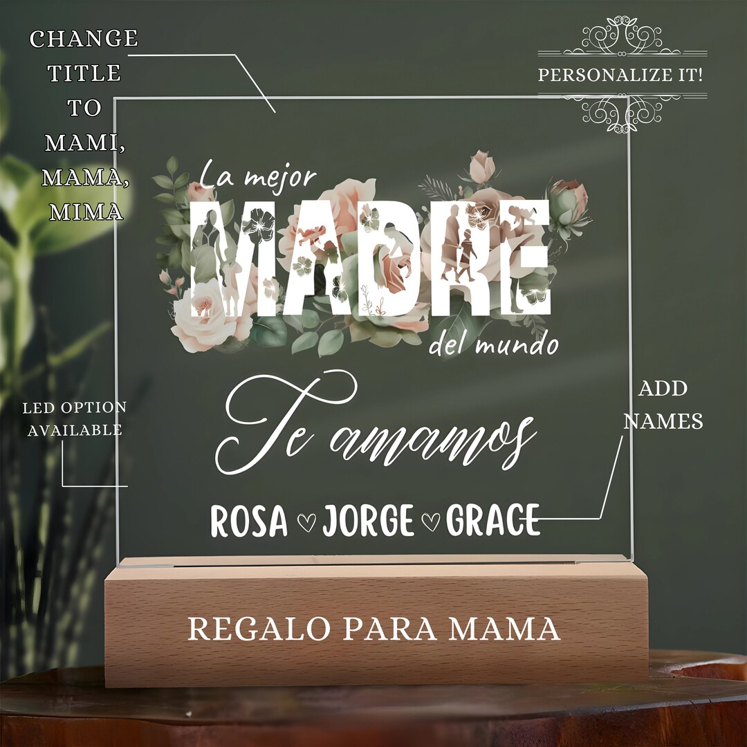 La Mejor Madre Del Mundo Regalo Personalizado Regalo Para Mamá Dia De ...