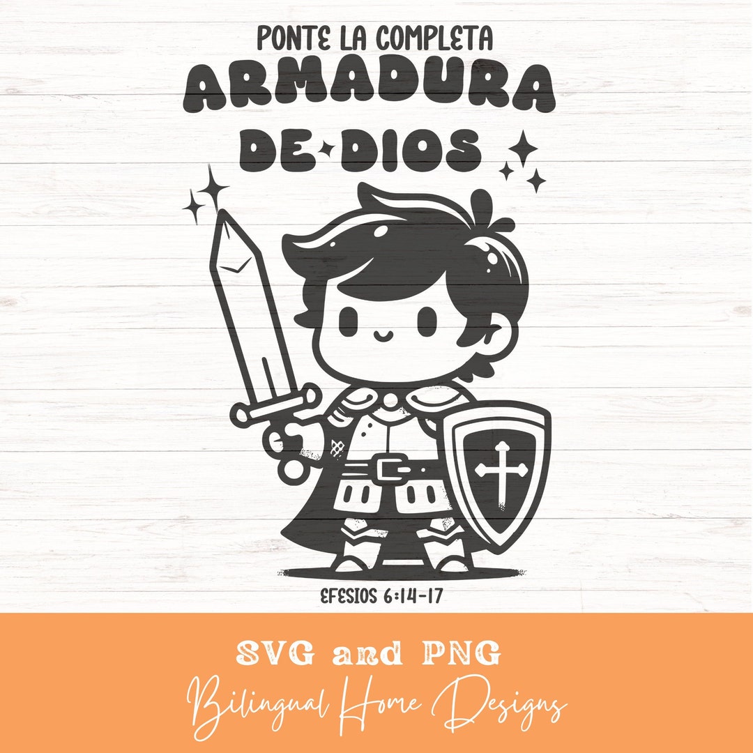 Armadura De Dios SVG PNG Kids Christian Shirt Sublimation Design ...