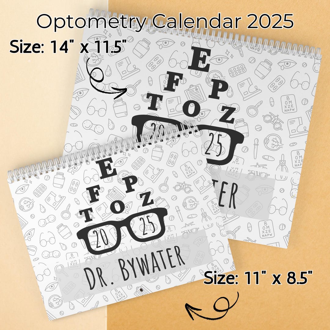 2025 Personalized Optometrist Funny Wall Calendar Doctor Office Decor ...