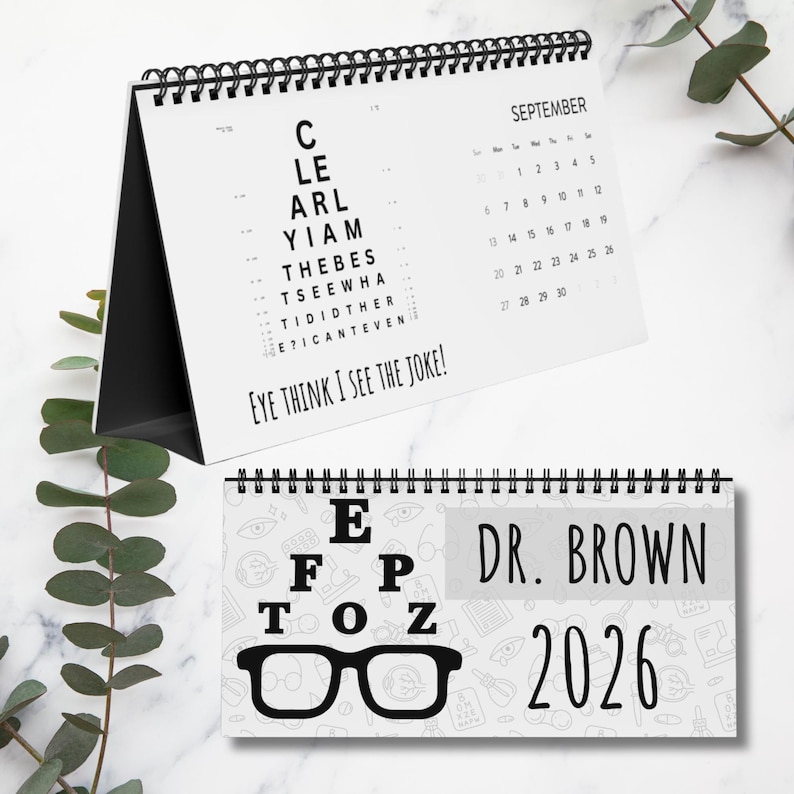 Personalized Optometrist Funny 2026 Wall Calendar Doctor Office Decor ...