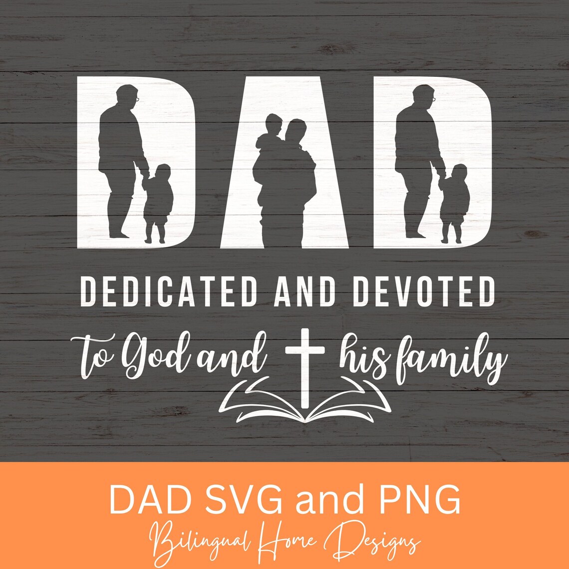 Dad Dedicated and Devoted Svg, Fathers Day, Man of God Svg, Gift for ...