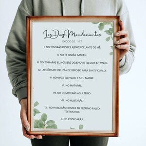 The 10 Commandments Spanish Los Diez Mandamientos Christian Wall Art ...