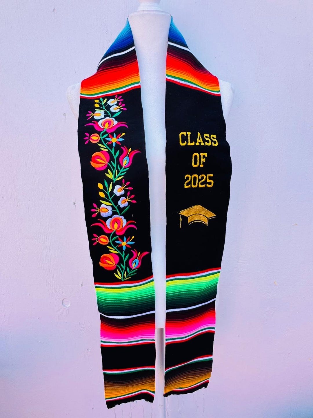 2025 Graduation Stoles/ Class of 2025 Stole/ Floras Embroidered Stole ...