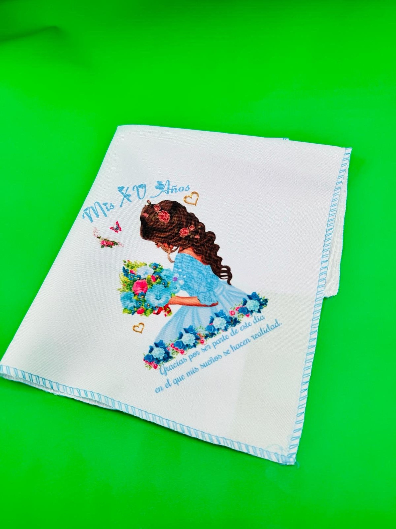 Quinceañera Napkins, 12pc Polyester Favors, Floral Design - Etsy