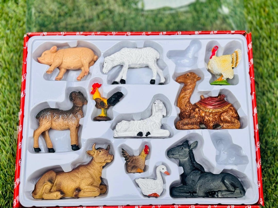 Nativity Animals, Ornament, 11pcs Set, Christmas Nativity Animals ...