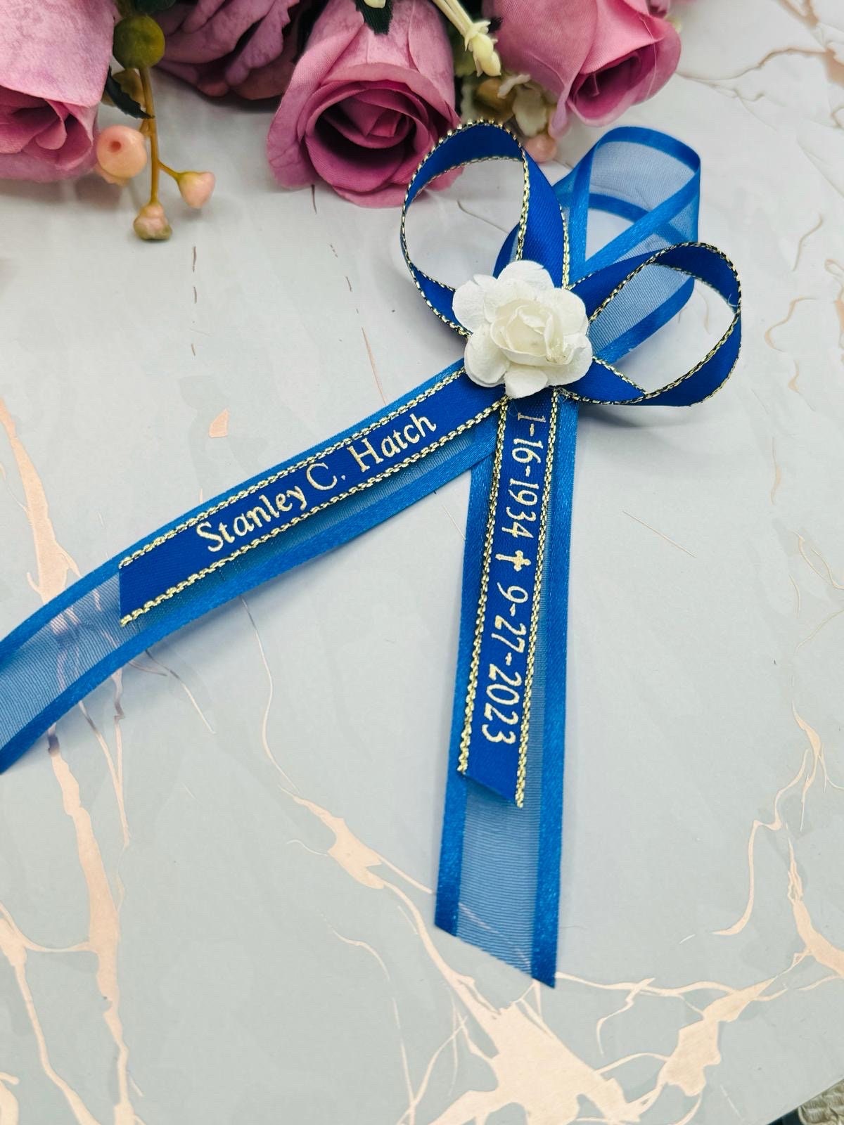 100pcs-50-24 Pcs Personalized Ribbons Funeral Favors, Ribbons With ...