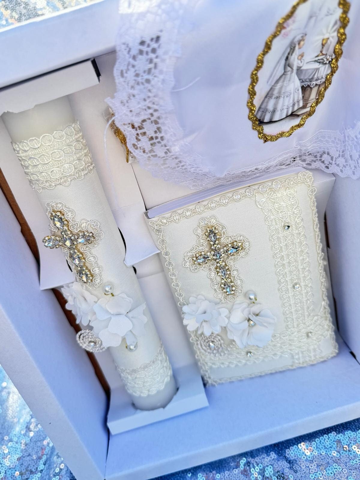 4pcs Elegant First Communion Candle Set Boys/girls Velas Para Communion ...