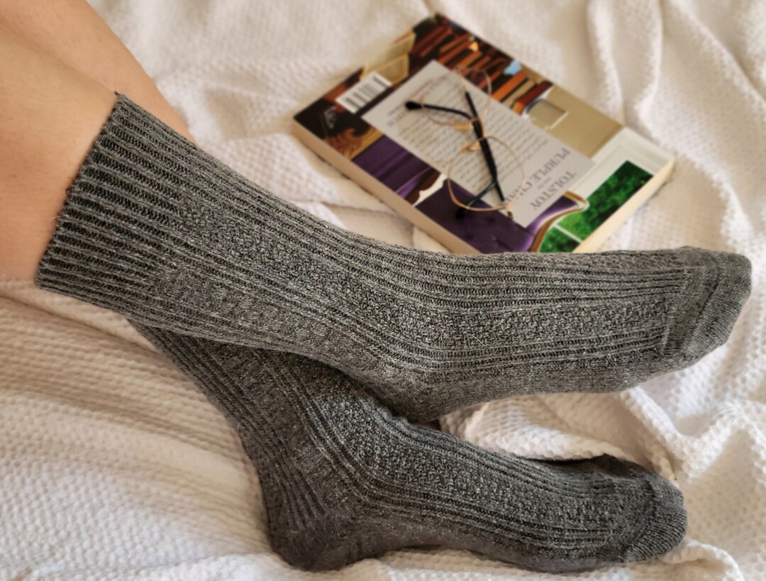 Knit Wool Socks / %100 Merino Wool Socks / Knit Wool Socks / Crew Wool ...