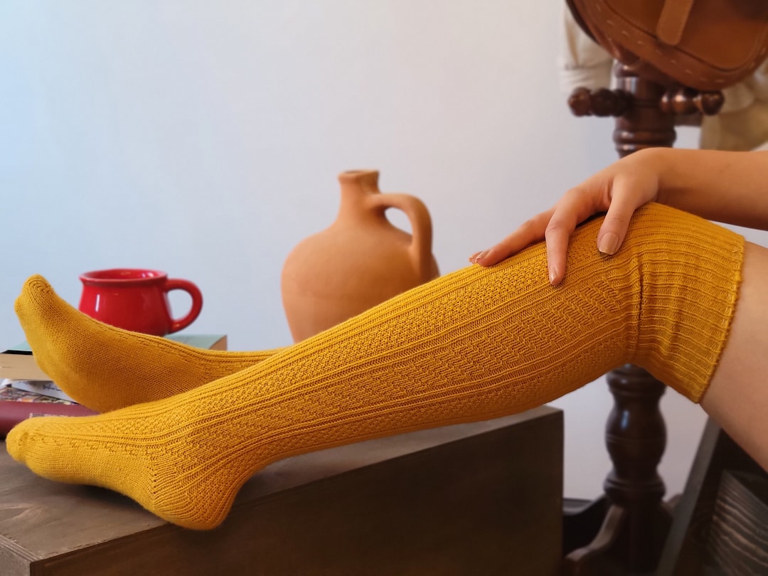 Over Knee Warm Wool Socks for Women / Organic and Hypoallergenic Thick ...