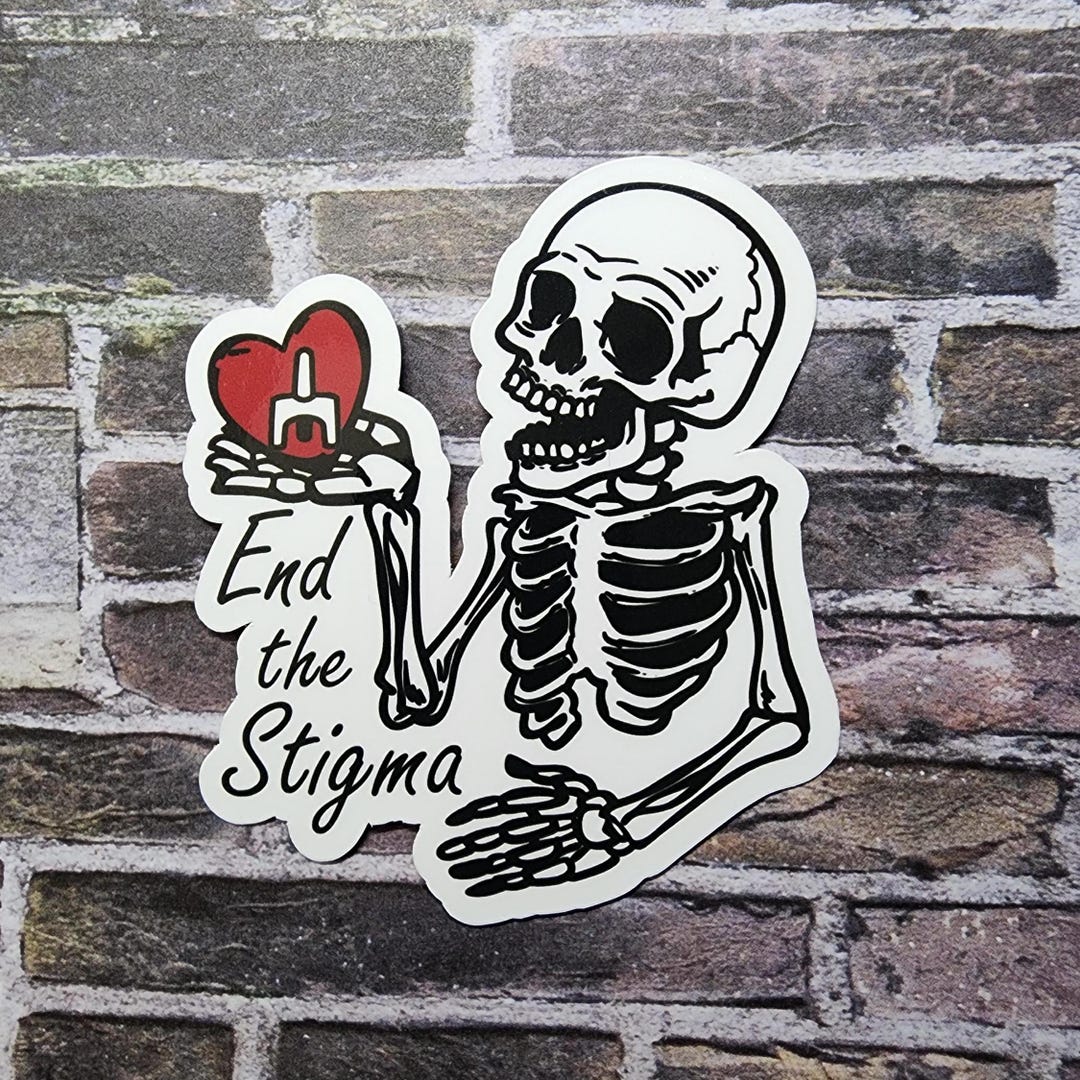End the Stigma Naloxone Skeleton Red Heart Harm Reduction Overdose ...