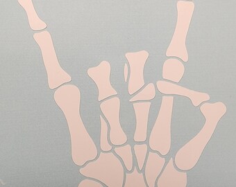 Rock On Devil Horns Skeleton Hand Decal Sticker - Etsy