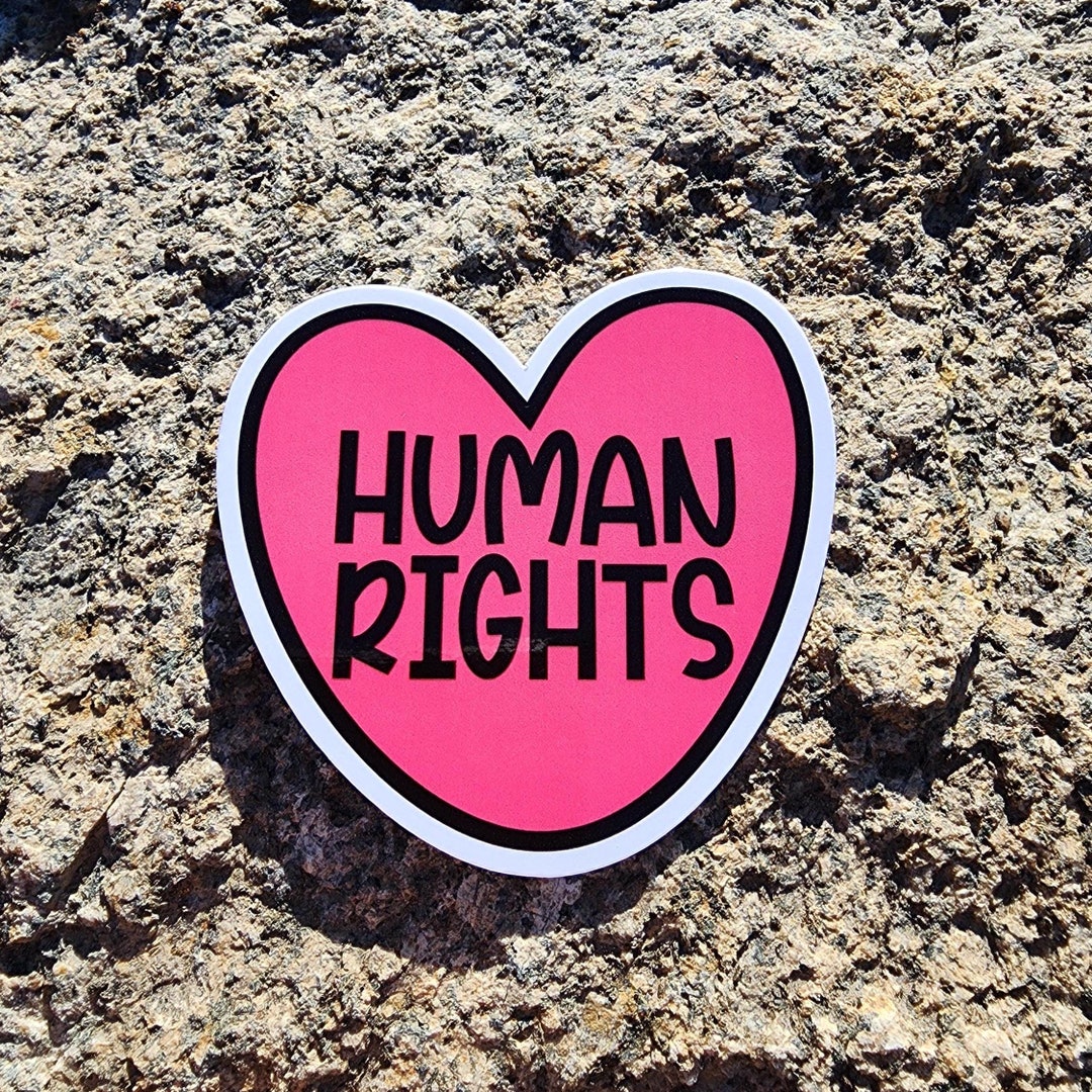 Human Rights Pink Heart Sticker: Water Resistant Sticker (3") - Etsy