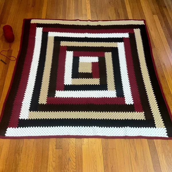 Log Cabin Afghan Crochet Pattern - Etsy