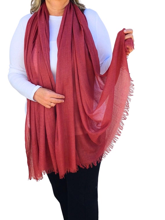 Burgundy cotton scarf store