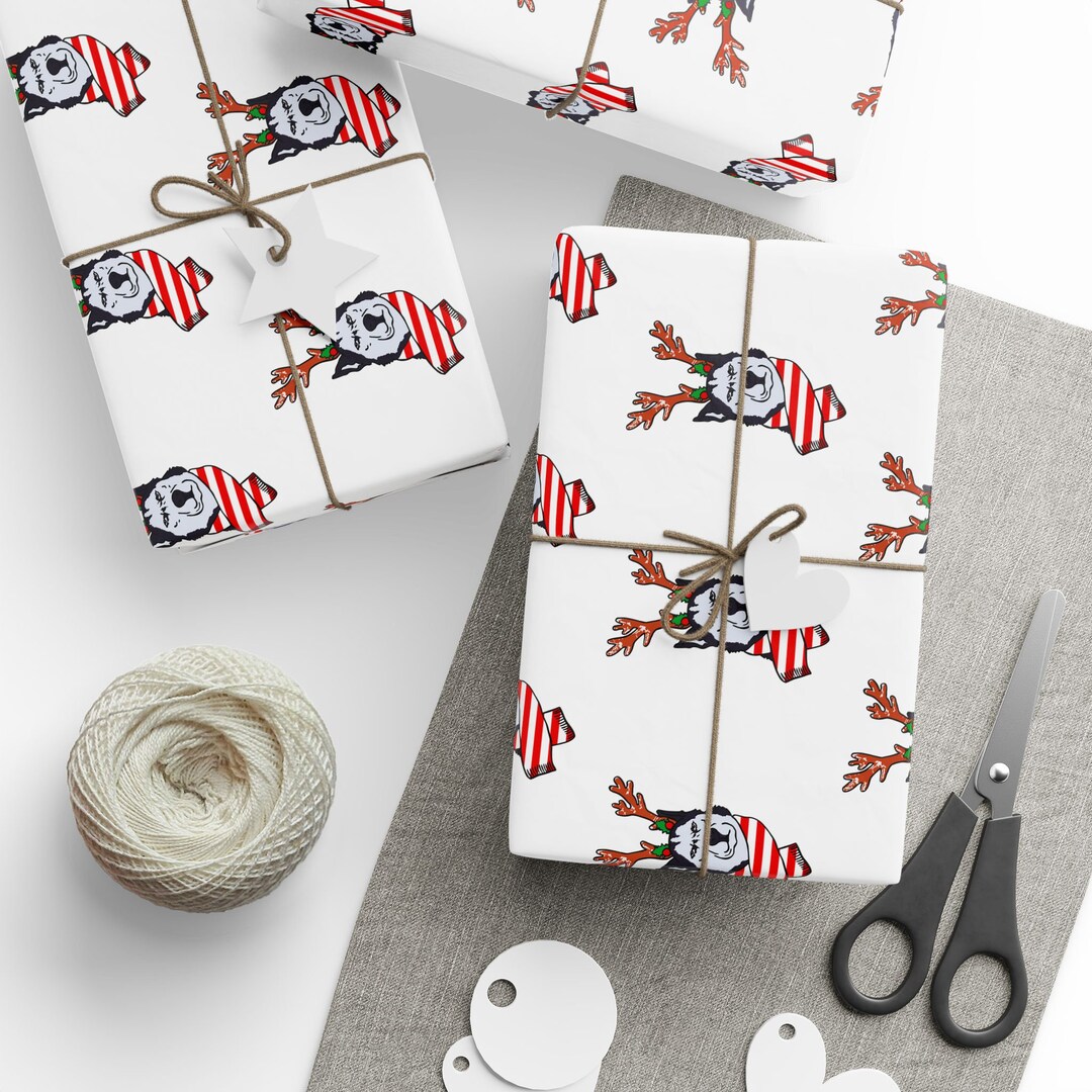 Husky Christmas Wrapping Paper, Funny Dog Holiday Gift Wrap, Siberian ...