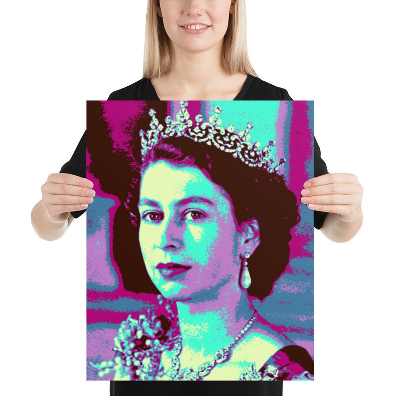 Queen Elizabeth II, Warhol Style Pop Art Poster, Free Shipping - Etsy UK