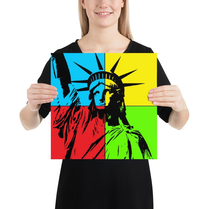 Statue of Liberty Warhol Style 4-color Pop Art Poster Free - Etsy