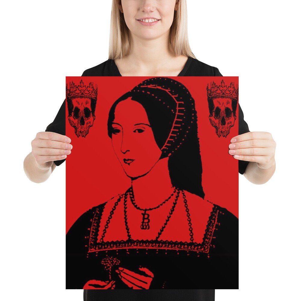 Queen Anne Boleyn Poster With Skulls Gothic Style Red and - Etsy