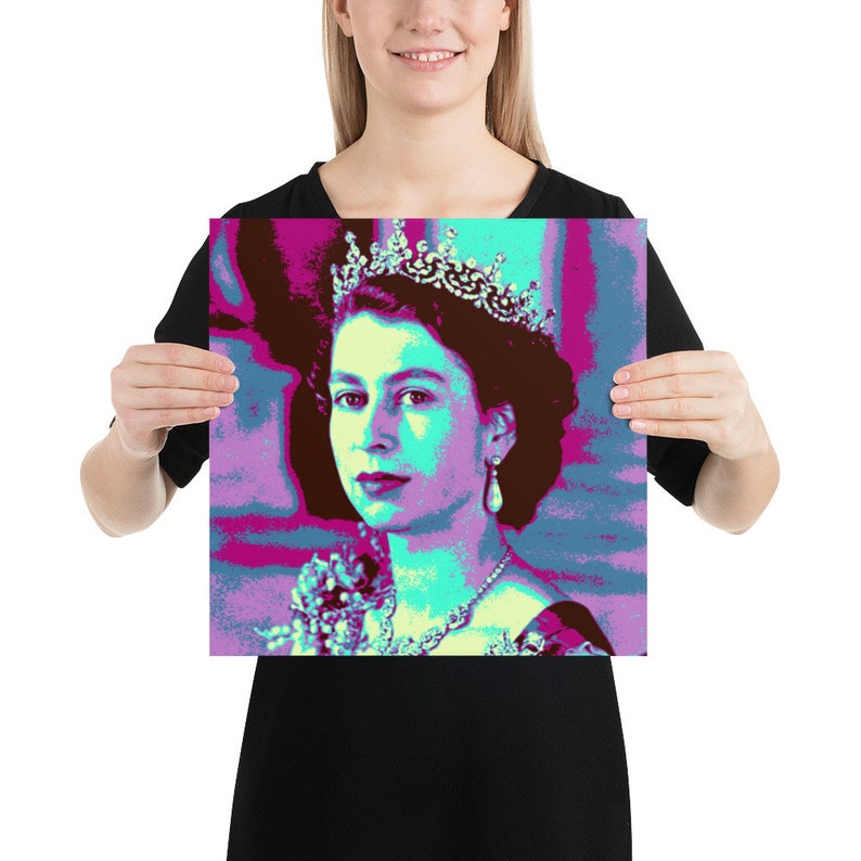 Queen Elizabeth II, Warhol Style Pop Art Poster, Free Shipping - Etsy UK