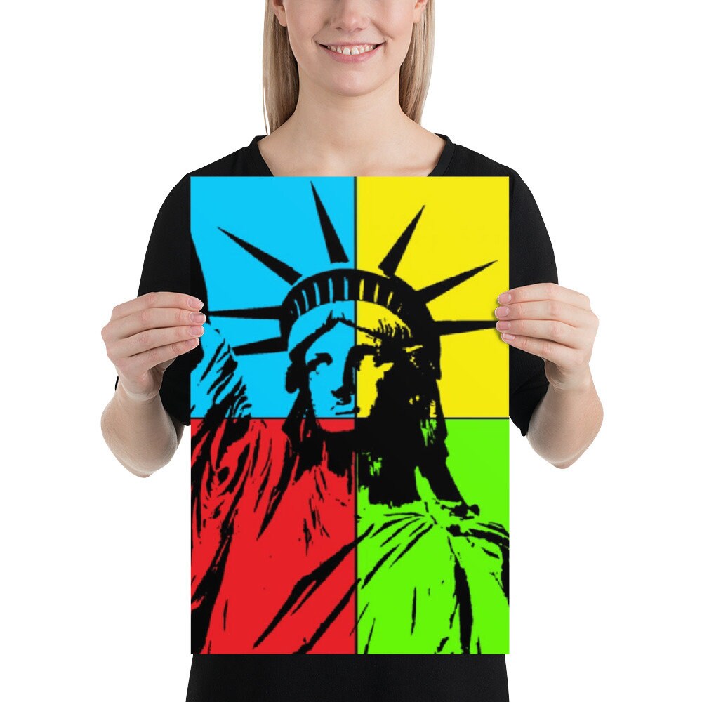 Statue of Liberty Warhol Style 4-color Pop Art Poster Free - Etsy
