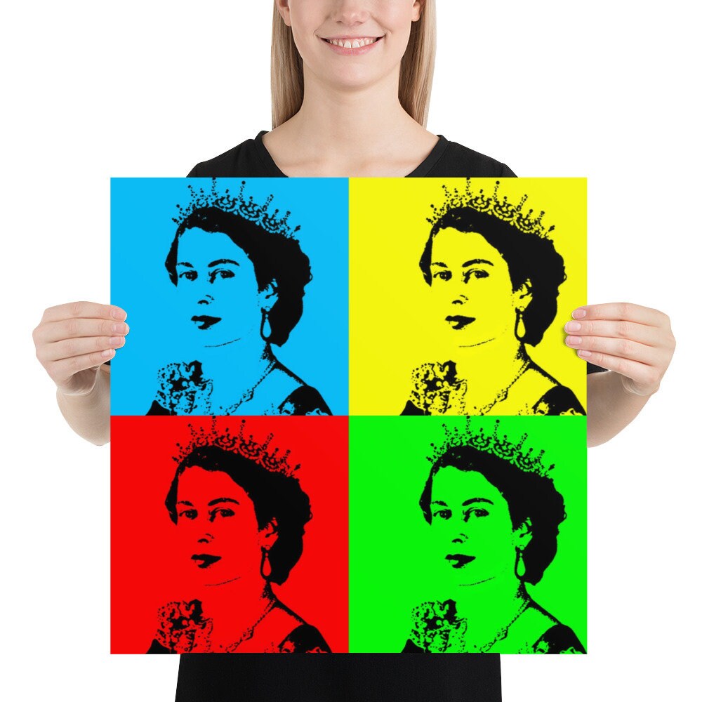 Queen Elizabeth II Poster Warhol Style 4-panel Pop Art - Etsy