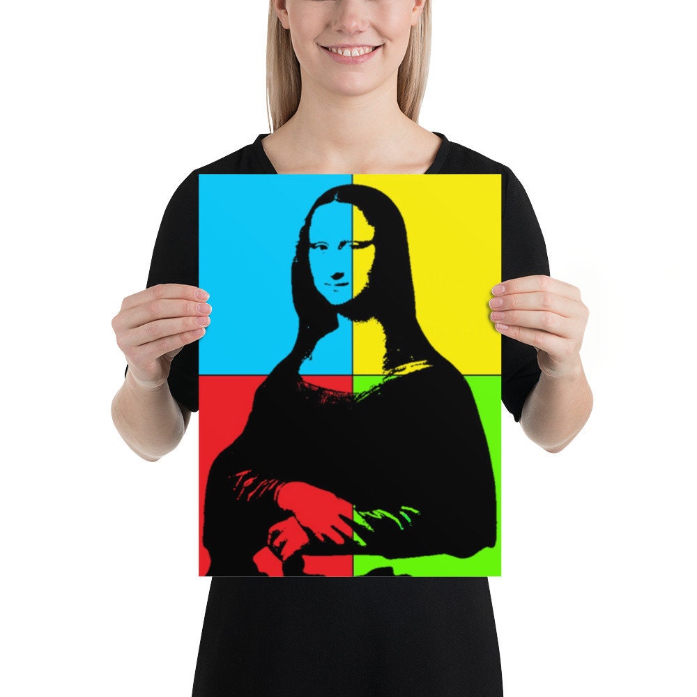 Mona Lisa Poster Warhol-style 4-color Pop Art Free Shipping - Etsy