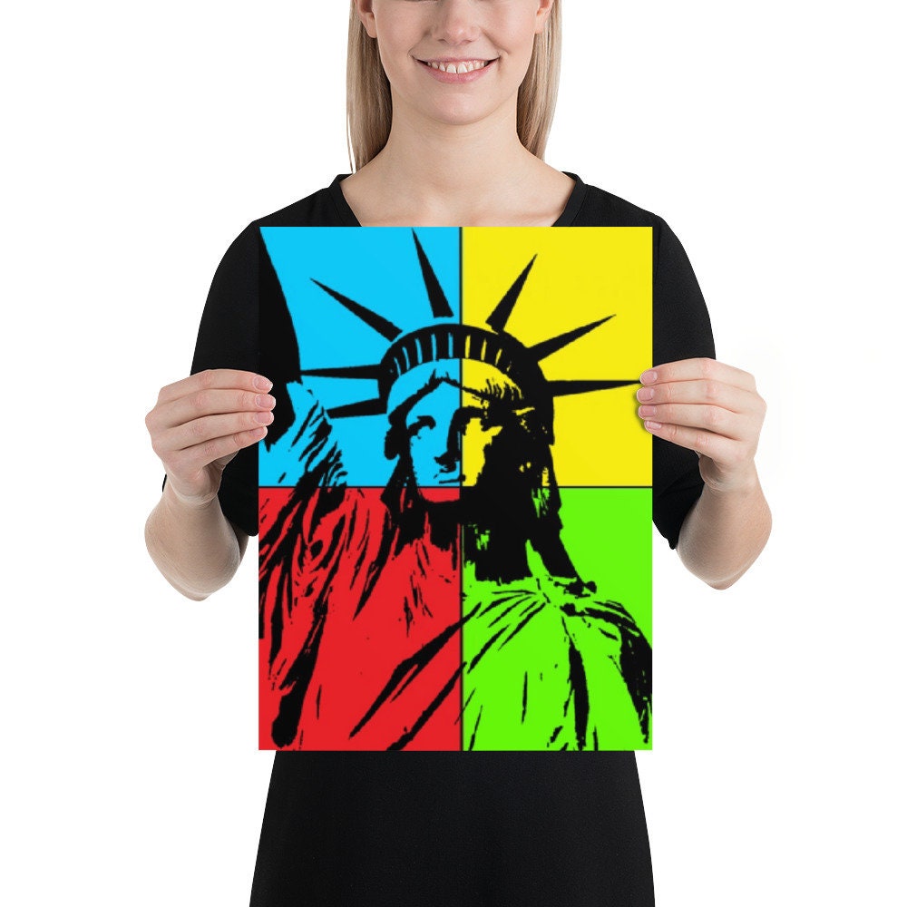 Statue of Liberty Warhol Style 4-color Pop Art Poster Free - Etsy