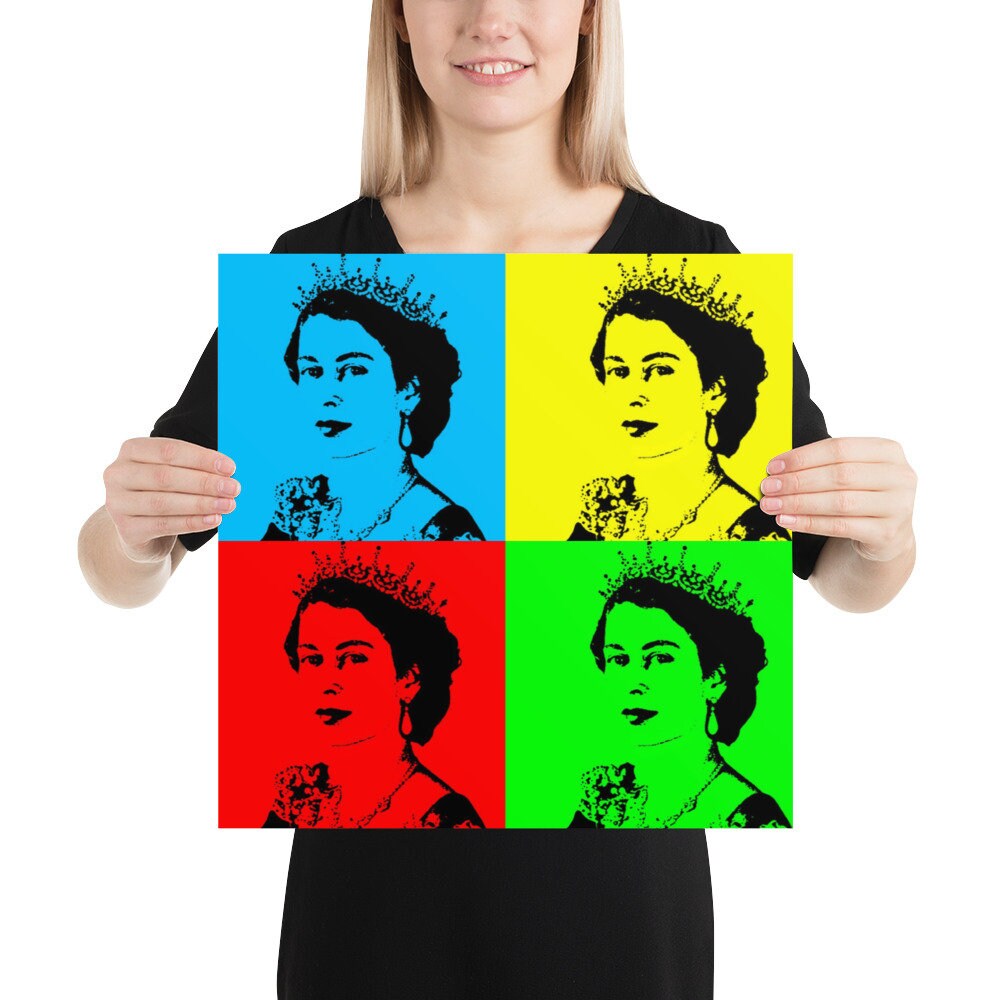 Queen Elizabeth II Poster Warhol Style 4-panel Pop Art - Etsy