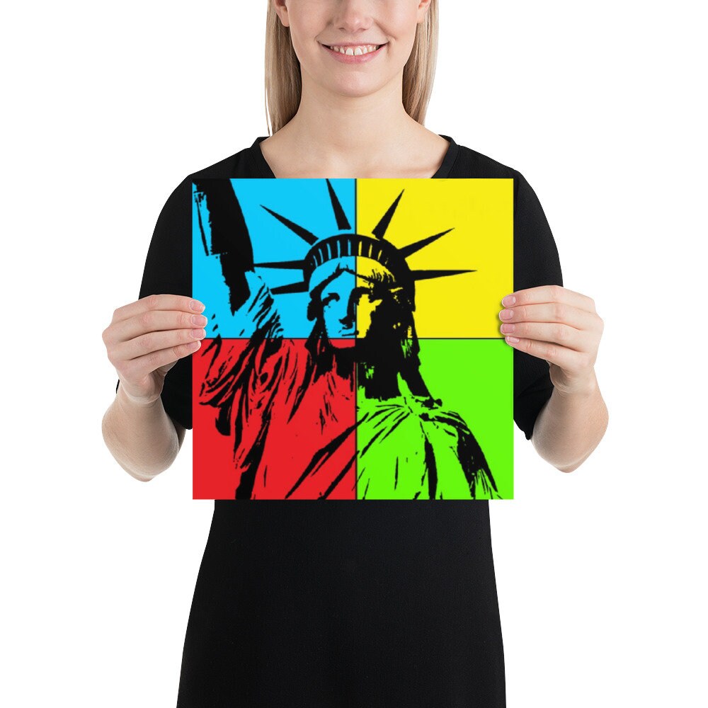 Statue of Liberty Warhol Style 4-color Pop Art Poster Free - Etsy