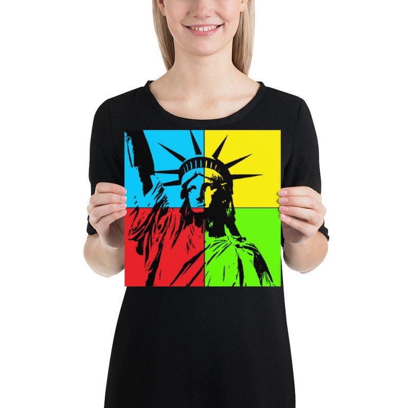 Statue of Liberty Warhol Style 4-color Pop Art Poster Free - Etsy