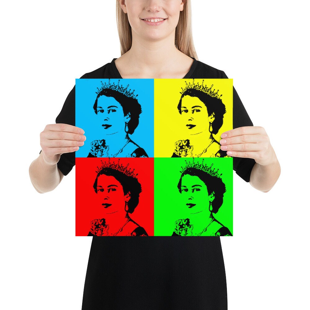 Queen Elizabeth II Poster Warhol Style 4-panel Pop Art - Etsy