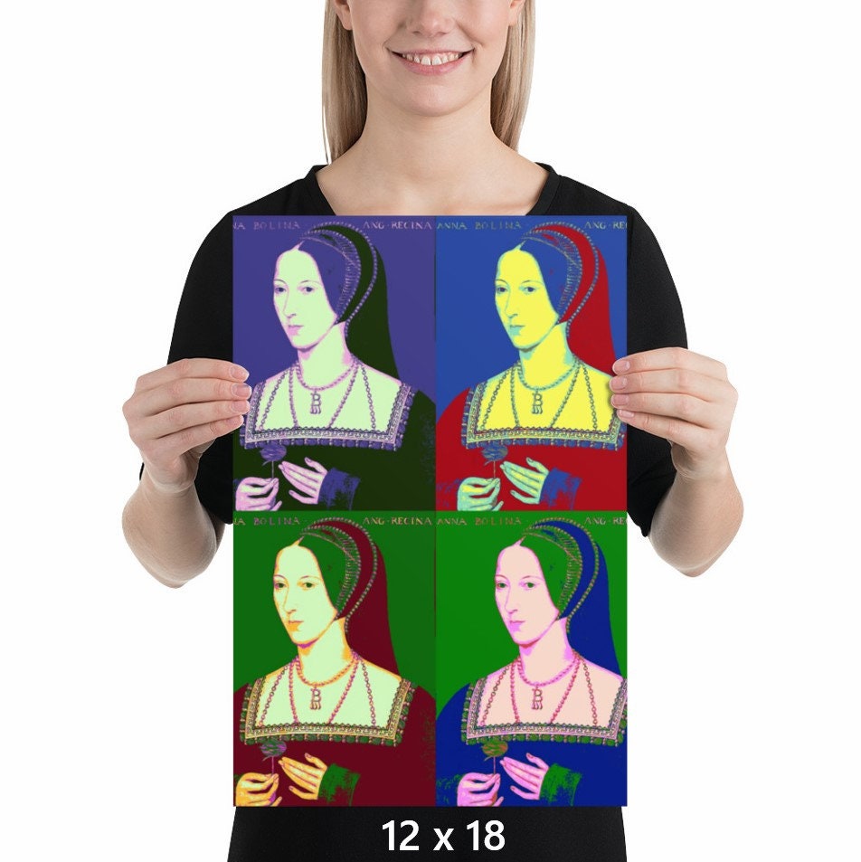 Anne Boleyn, Queen of England, Warhol Style 4-panel Pop Art Poster ...