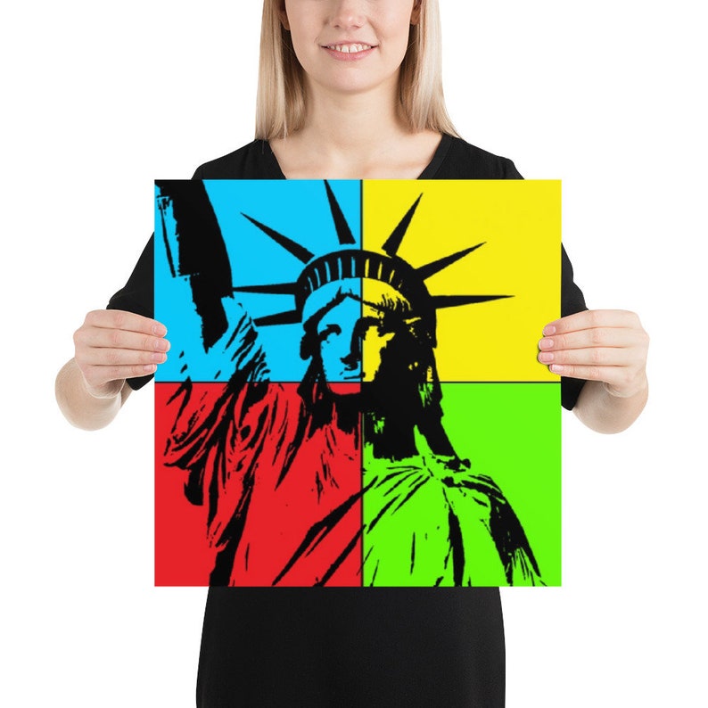 Statue of Liberty Warhol Style 4-color Pop Art Poster Free - Etsy