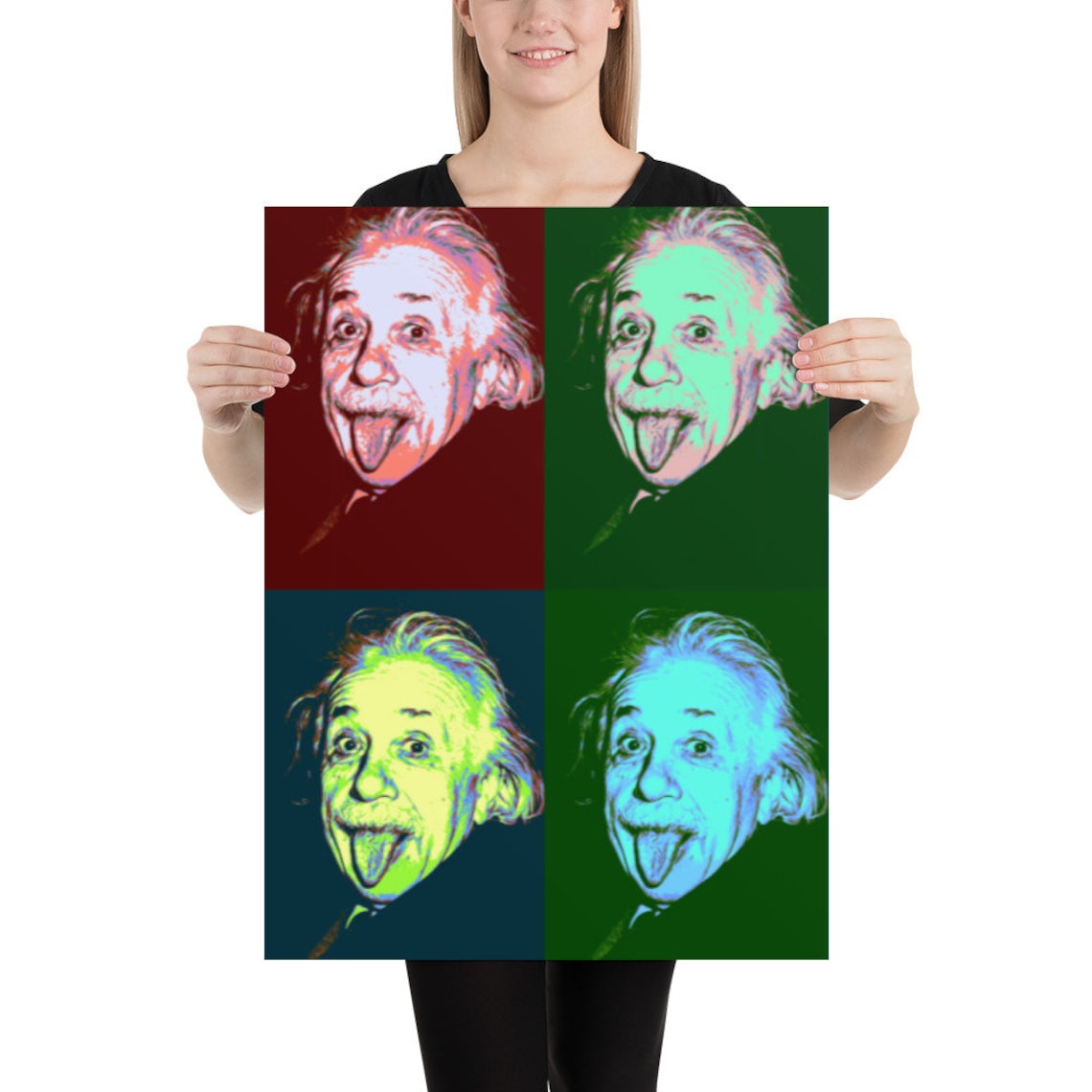 Albert Einstein, Warhol Style 4-panel Pop Art Poster, Free Shipping - Etsy