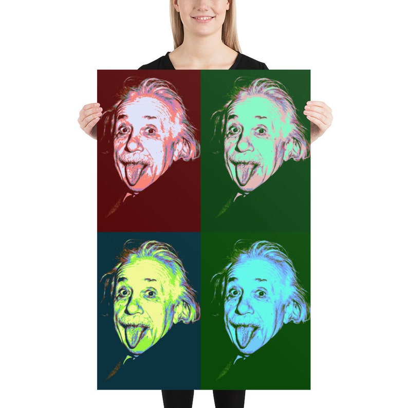 Albert Einstein, Warhol Style 4-panel Pop Art Poster, Free Shipping - Etsy