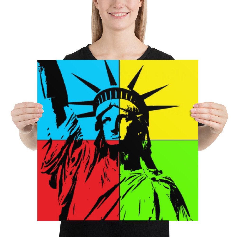 Statue of Liberty Warhol Style 4-color Pop Art Poster Free - Etsy