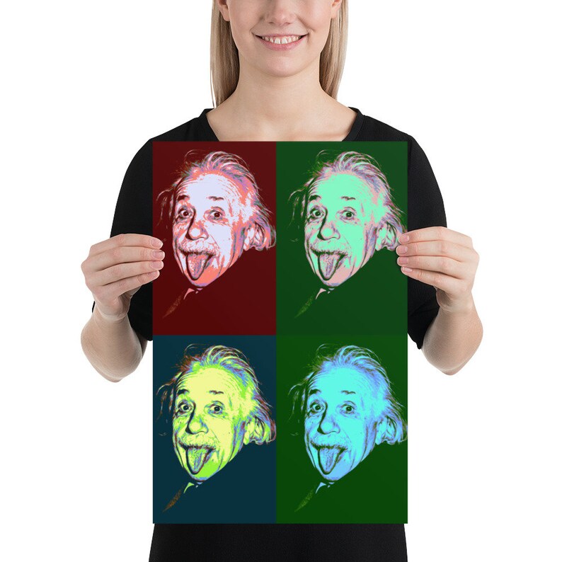 Albert Einstein, Warhol Style 4-panel Pop Art Poster, Free Shipping - Etsy
