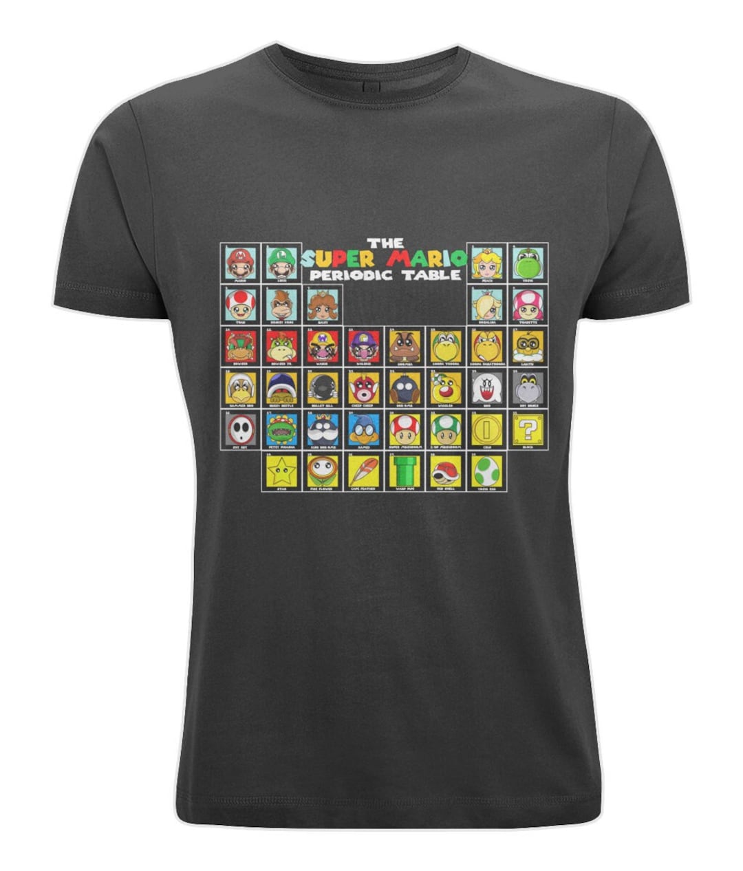 The Super Mario Periodic Table T Shirt Extended Version Funny Gamer ...