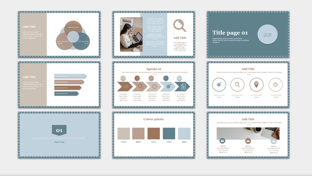 Modern Blue Business Presentation Template - Etsy
