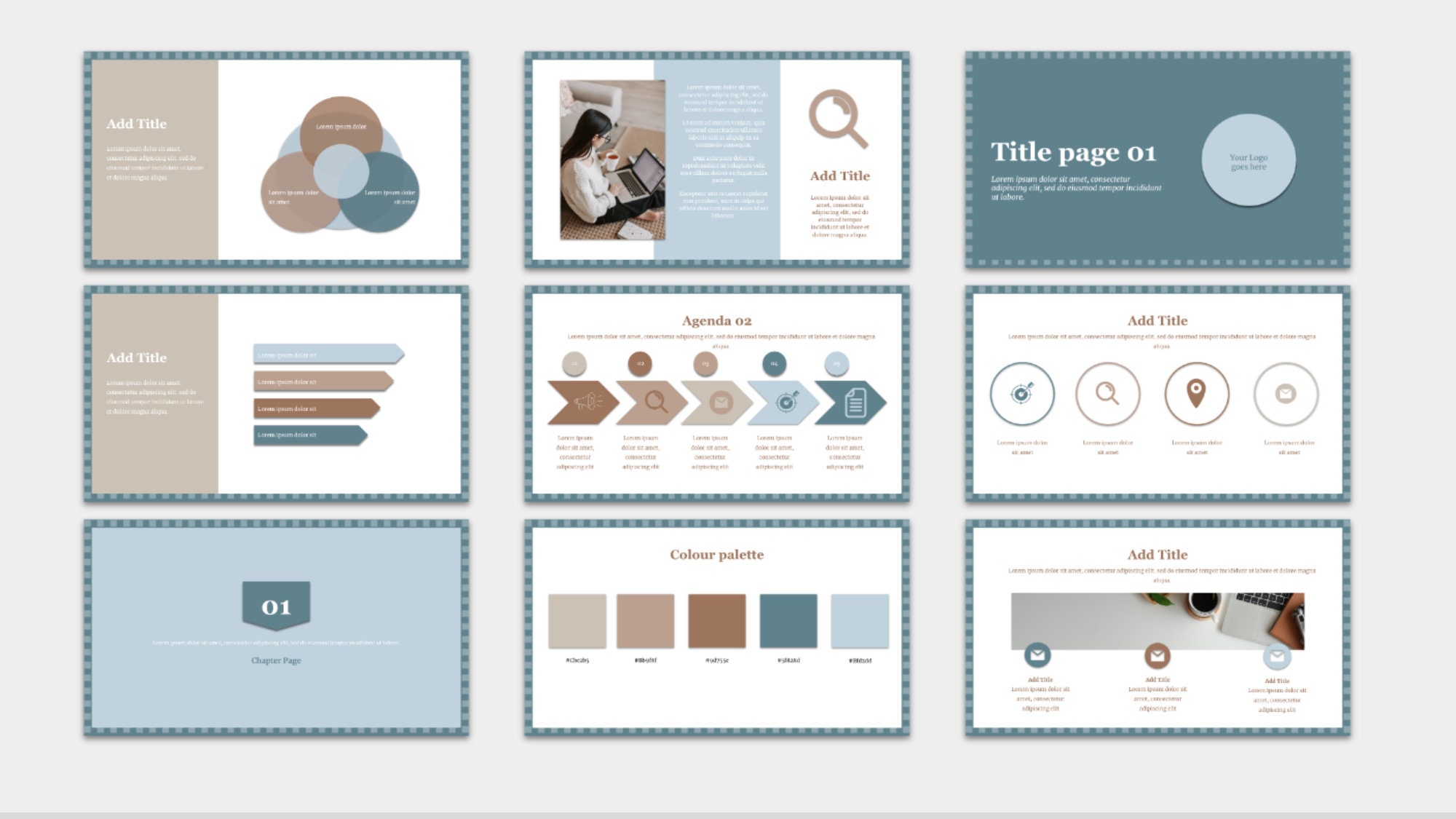 Modern Blue Business Presentation Template - Etsy
